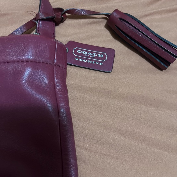 Coach | Bags | Coach Deep Red Leather Handbag | Poshmark
